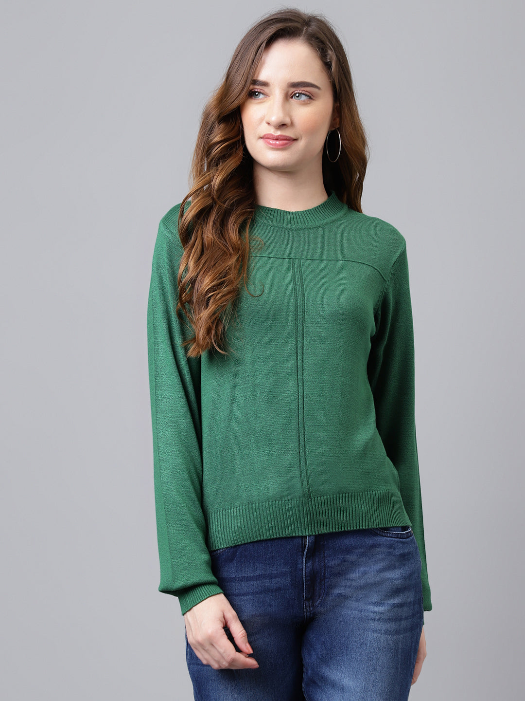 Greenforst Full Sleeve Solid Normal Pullover Sweatertop
