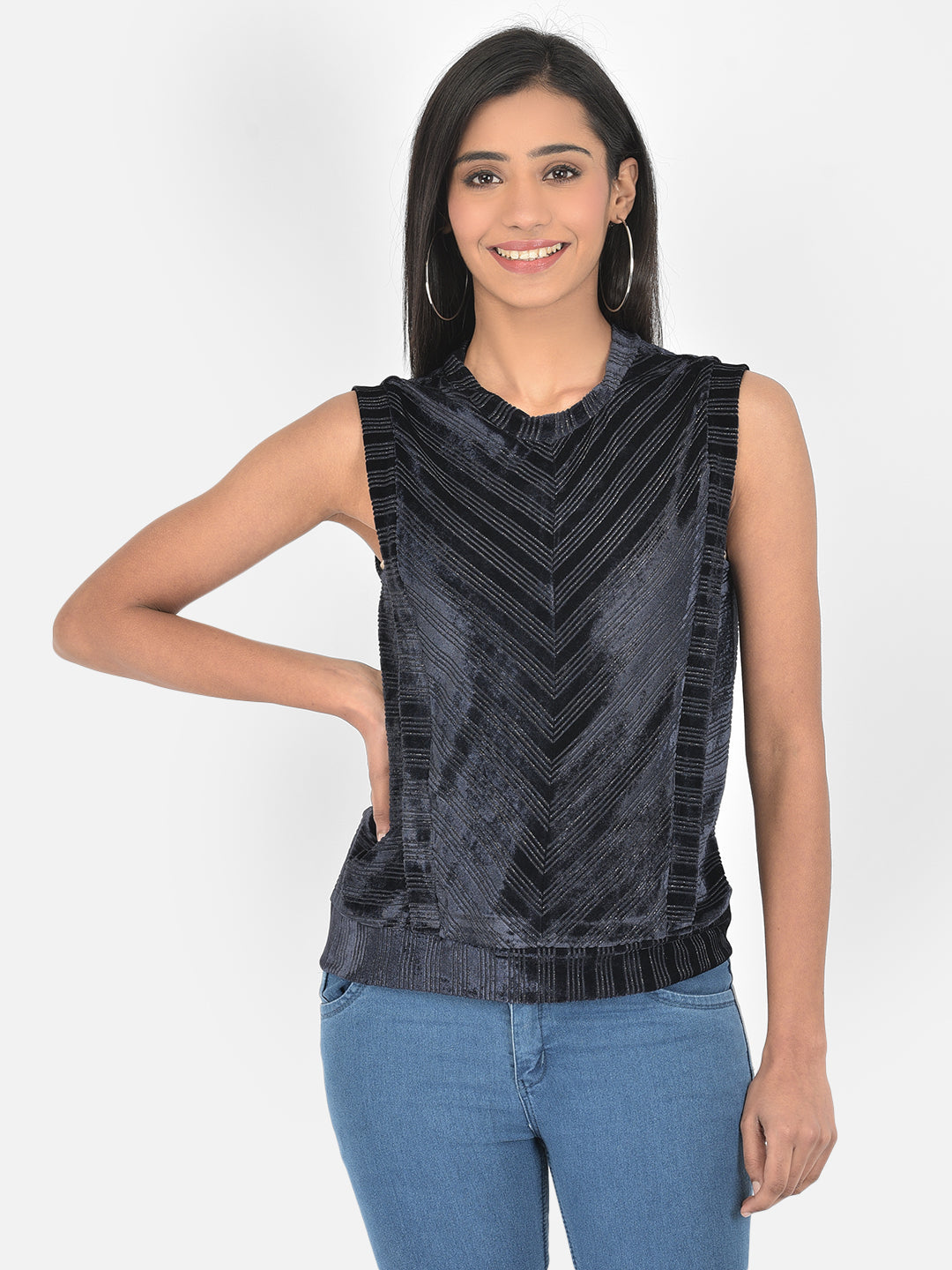 Blue Cap Sleeve Top